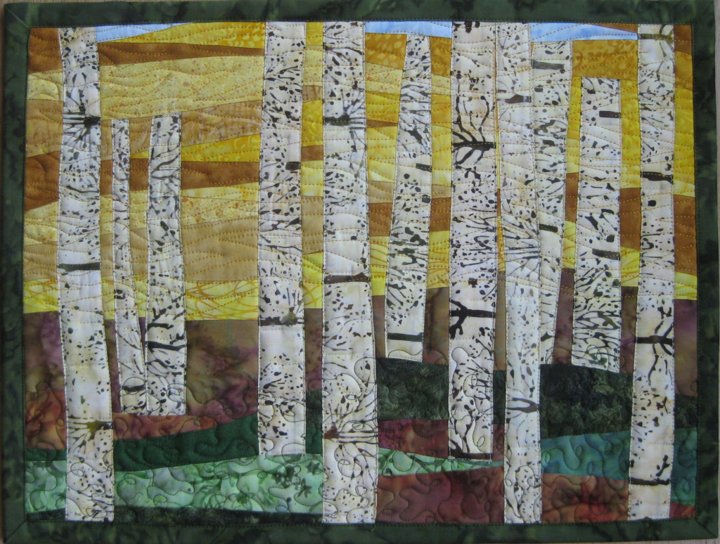 Birch Tree Landscape Quilt - Art Quilts by Sharon