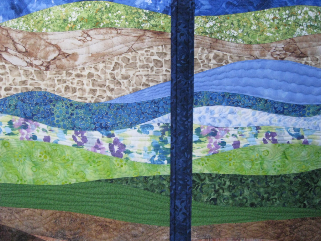 Triptych Quilt Landscape - Art Quilts by Sharon