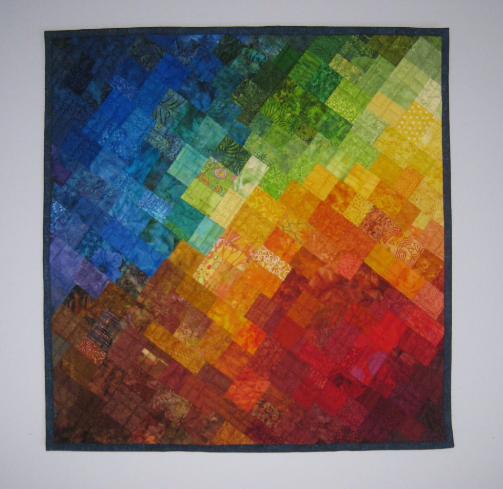 Mosaic art quilts diagonal piecing - Art Quilts by Sharon