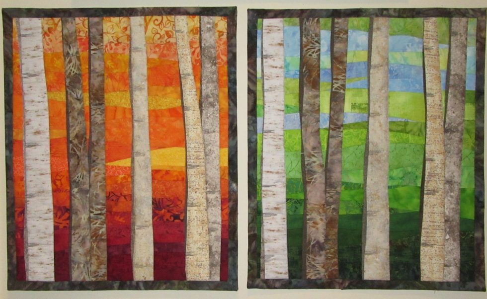 Birch Tree Art Quilts in Two Seasons - Art Quilts by Sharon