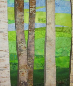 Free Motion Quilting TREES in Landscape quilts - Art Quilts by Sharon