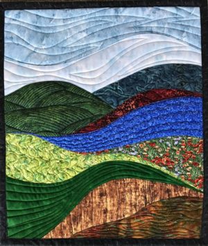 Abstract Landscape with pizzazz - Art Quilts by Sharon