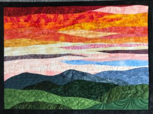 Sunset 78 with some new stitching - Art Quilts by Sharon