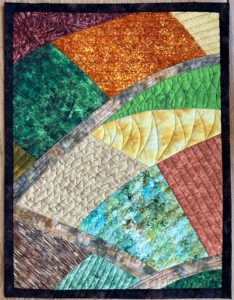 Farmland as a patchwork art quilt - Art Quilts by Sharon